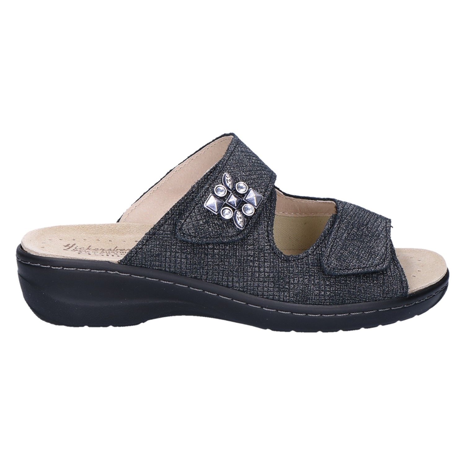 Hickersberger 2171 Slipper klitteband hallux zwart metallic met ...